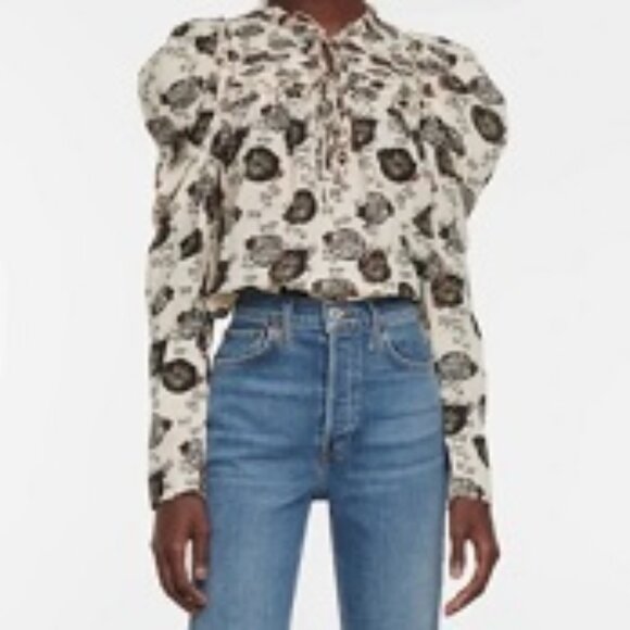 Ulla Johnson | Tops | Nwt Womens Ulla Johnson Bevin Floral Beige Black ...